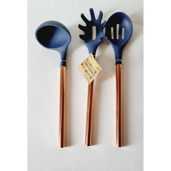 Kitchen | Kitchen | New Cobalt Blue Silicone Copper Tone Handles ...